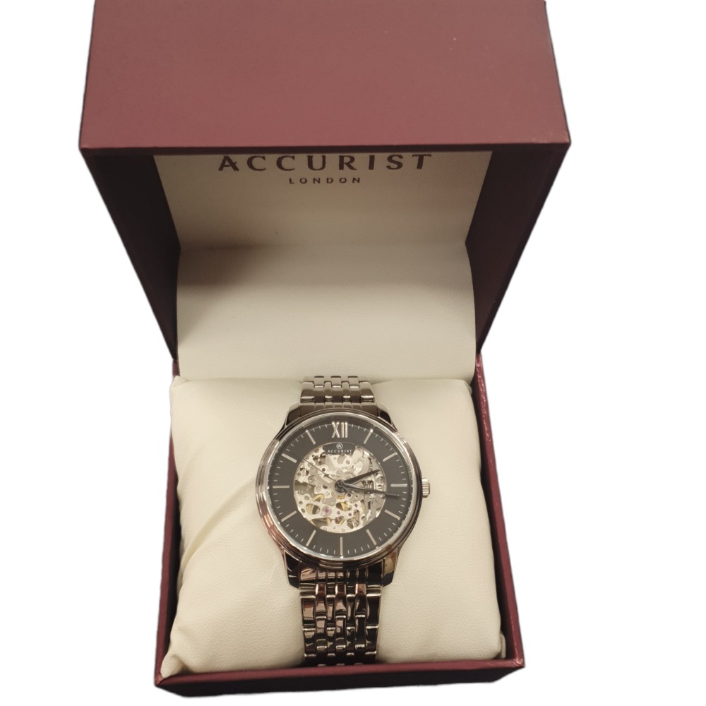 Pre-owned accurist mens skeleton watch - Own4Less